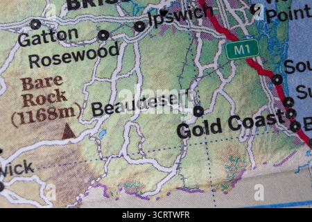 Beaudesert - Queensland, Australia colour atlas map of town and a name ...