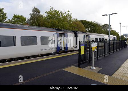Northern Trains DMU at Ashington Station on the Northumberland Line ...