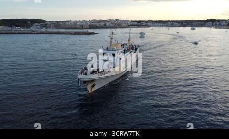 Otranto, Italy - 30 September 2025: Sailing for Gaza. The Conscience ...