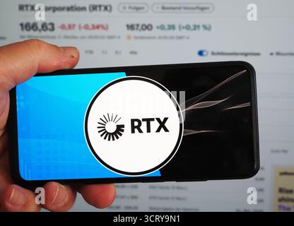In this photo illustration, the RTX Corporation, formerly Raytheon ...