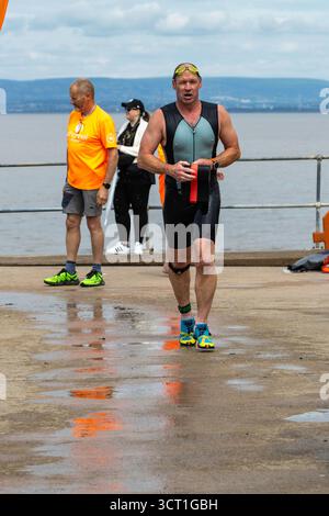 Clevedon run and swim Clevedon seafront and Marine Lake Stock Photo - Alamy