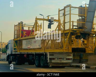 Cairo, Egypt, September 22 2025: construction site of Egypt monorail ...