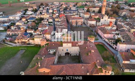 Panoramic view of Monticelli d'Ongina a charming Italian town featuring ...