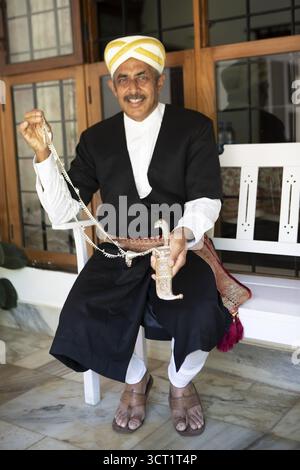 Kodava man in his traditional dress at Madikeri, Mercara in Kodagu ...