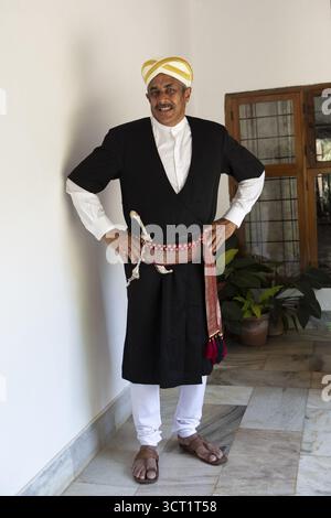 Kodava man in his traditional dress at Madikeri, Mercara in Kodagu ...