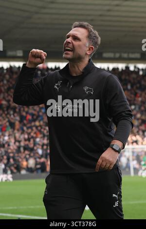 Patrick Agyemang of Derby County celebrates his goal during the Sky Bet ...