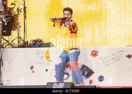 Camilo Correa performs on stage during 2025 Global Citizen Festival at ...