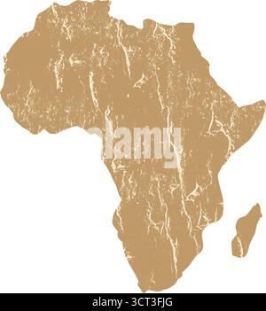Africa vintage map. Grunge map of the continent with distressed texture ...