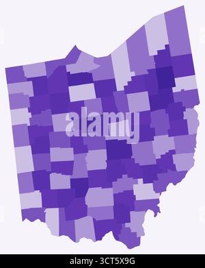Map of Ohio with counties. Just a simple state border map with county ...