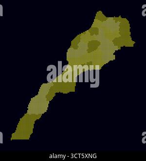 Morocco dotted map. Digital style shape of Morocco. Tech icon of the ...