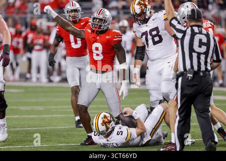 Ohio State linebacker Arvell Reese plays against Ohio State during an ...