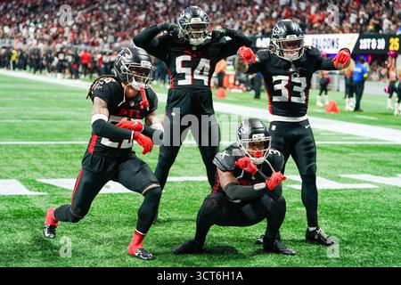 Atlanta Falcons cornerback Mike Ford (28) runs during an NFL football ...
