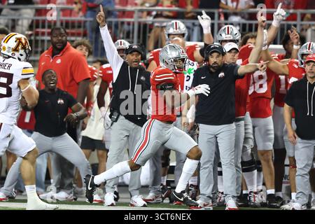 Ohio State's Lorenzo Styles Jr. breaks up a pass intended for Indiana's ...