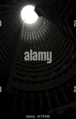 Architecture, interior view of the Ponte Tower in Johannesburg, South ...