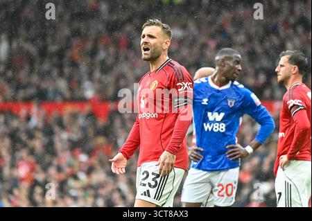 Manchester United defender Luke Shaw (23) in action during the ...