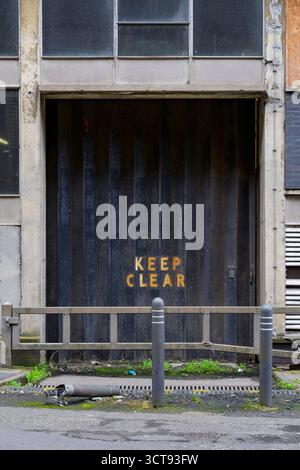 Old factory buildings in run-down condition behind the San Francisco ...
