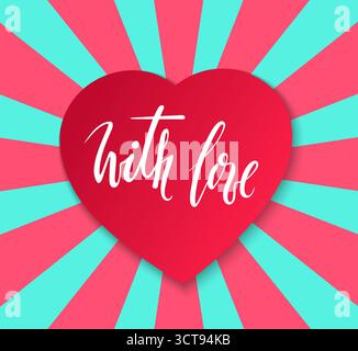 you are my heart calligraphy design with red paper heart shape Stock ...