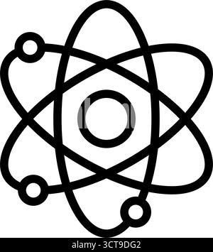 atom nucleus electrons orbit outline vector icon Stock Vector Image ...