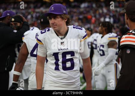 Minnesota Vikings kicker Will Reichard (16) celebrates with tight end ...