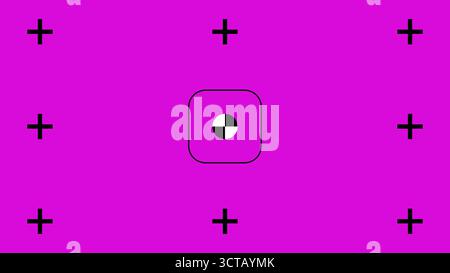 Chroma key background with black cross markers and concentric circle ...