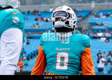 Miami Dolphins linebacker Matthew Judon (8) lines up during the second ...