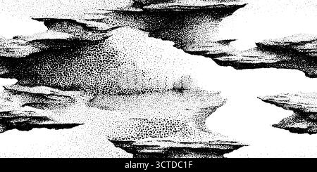 Intricate dotwork stipple texture of eroded stone pattern for art and ...