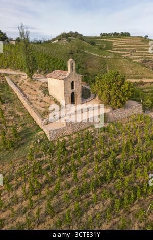 Aerial view of the Chapel of Saint Christopher, (La Chapelle) domaine ...