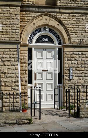Entrance to the Titus Salt Hospital in Saltaire, Yorkshire, UK Stock ...