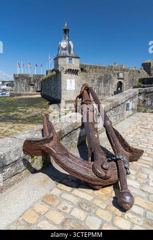 Anchor tower, medieval fortified tower of the town wall with half ...