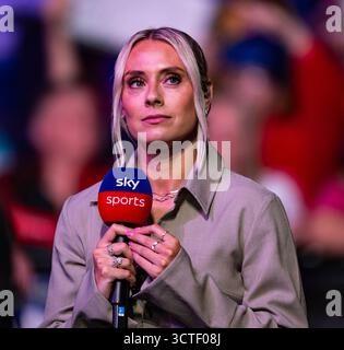 Sky Sports presenter Emma Paton on night sixteen of the BetMGM Premier ...