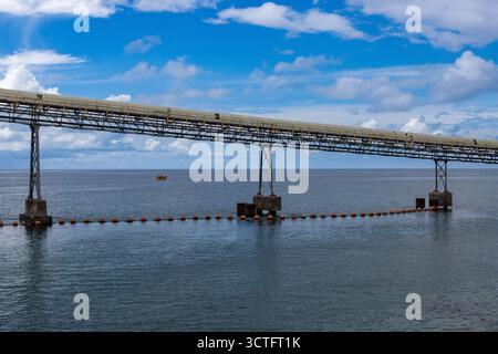 Automated Ship Loader at Limestone Export Terminal, Industrial Port ...