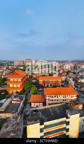 Aerial photography of Mingyue Ancient Temple in Tiechang, Shiwan Town ...