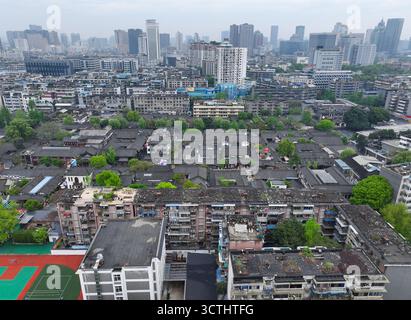 Aerial photography of Kuanzhai Alley block in Qingyang District ...
