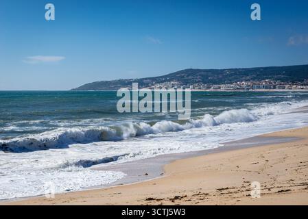 Atlantic Ocean beach in Figueira da Foz city, Coimbra District of ...