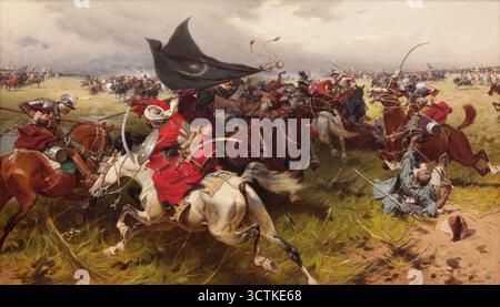 Fight for a Turkish Standard 1905 by Józef Brandt Stock Photo - Alamy