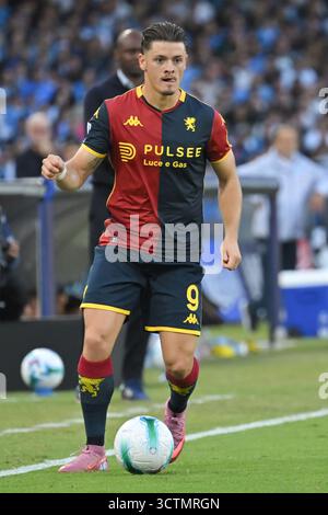 Napoli, Campania. 05th Oct, 2025. Jeff Ekhator of Genoa celebrates ...