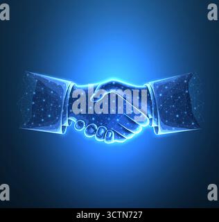 Handshake icon digital blue Stock Vector Image & Art - Alamy