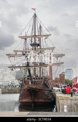 The Galeon Andalucia in the Albert Dock, Liverpool, UK. A replica of a ...