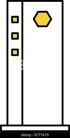 ONU optical network unit line icon with fiber optic connection and ...