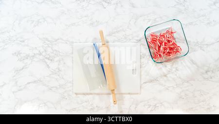 Preparing Crushed Candy Canes for Baking Projects Stock Photo - Alamy