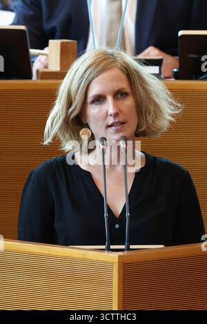 Ecolo Celine Tellier pictured during a plenary session of the Walloon ...