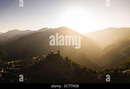 a high angle view of Tusheti mountain landscape in Georgia Stock Photo ...