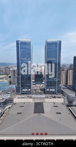 Aerial photography of Longhu Guangnian Shapingba Station in Shapingba ...