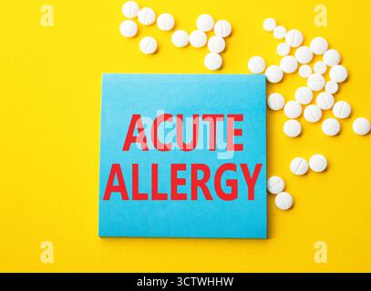 Acute Allergy symbol. Concept word Acute Allergy on note. Beautiful ...
