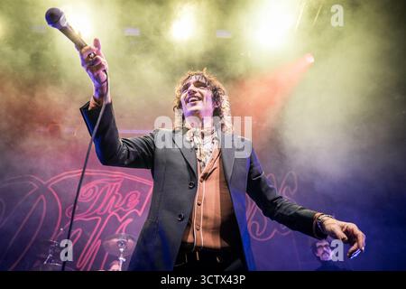 Lead singer of The Darkness Justin Hawkins during the Kerrang! Day of ...