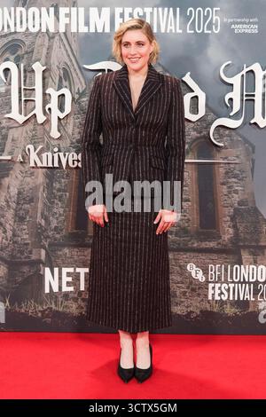 Greta Gerwig attending the Wake Up Dead Man: A Knives Out Mystery ...