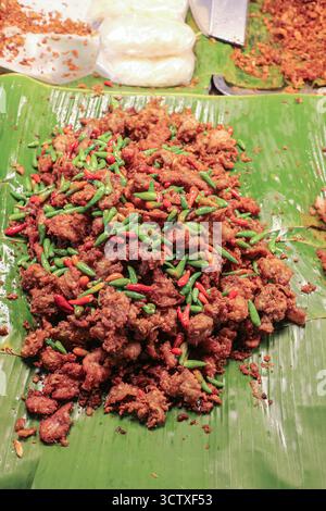 Local food Thai Fried chicken on wood background Stock Photo - Alamy