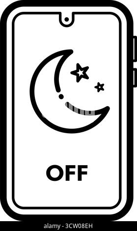 Moon and stars outline icon. Sleep night dreams symbol. Meteorology ...