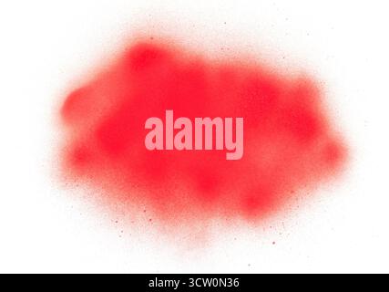 Spray red paint splatters, isolated on white Stock Photo - Alamy