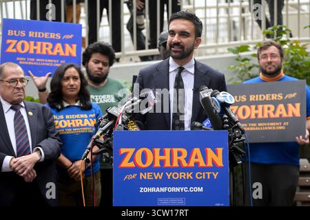 Mayor Zohran Mamdani speaks during a Get Out The Vote rally ahead of ...
